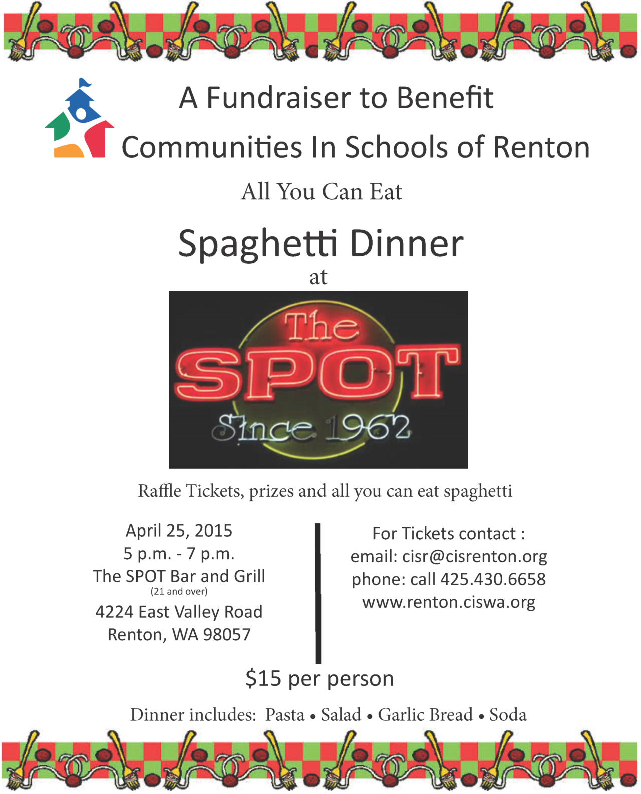 Spaghetti Dinner - Communities In Schools of Greater King County